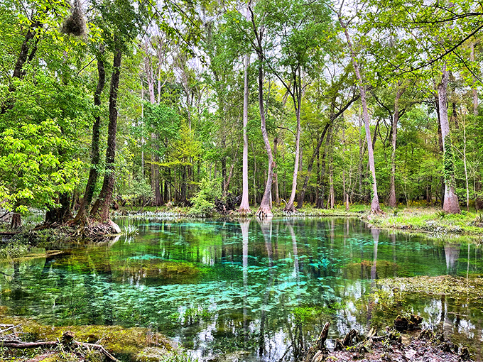 Mother Nature's swimming pool puts your backyard oasis to shame. This ethereal blue spring looks like someone spilled Caribbean waters in the middle of Florida's woodlands.