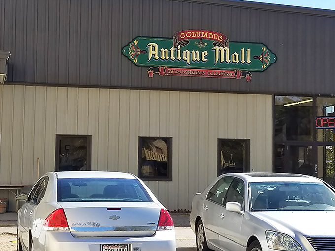 The unassuming exterior of Columbus Antique Mall &ndash; like finding out your quiet neighbor used to roadie for The Rolling Stones.