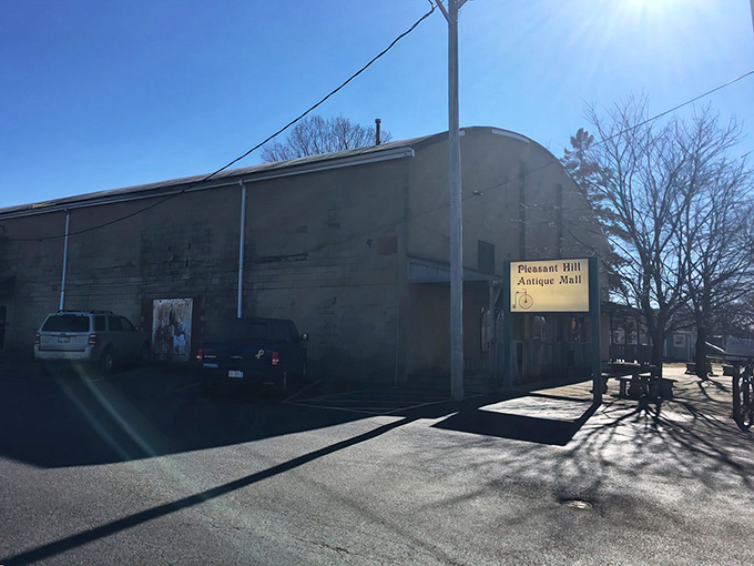 The unassuming exterior of Pleasant Hill Antique Mall beckons with the promise of treasures within. Open daily for your browsing pleasure&mdash;or obsession, depending on your self-control.