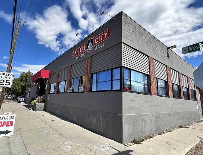The unassuming brick exterior of Capital City Antique Mall hides a universe of treasures waiting to be discovered.