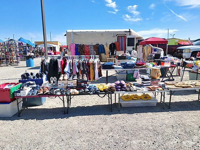 Rows of colorful stalls stretch across the Arizona Market Place, where treasure hunters chase deals under the desert sun.