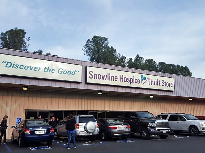 The unassuming exterior of Snowline Hospice Thrift Store belies the treasure trove within. "Discover the Good" isn't just a motto&mdash;it's a promise.