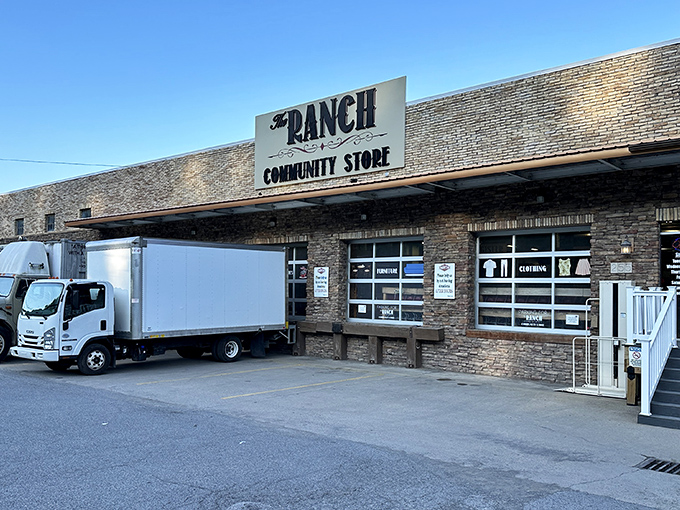 The unassuming brick exterior of The Ranch Community Store hides a treasure trove of bargains waiting to be discovered inside.