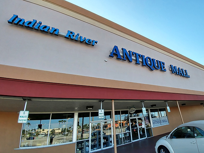 The iconic blue lettering beckons like a siren song to treasure hunters. This unassuming storefront holds universes of nostalgia inside.