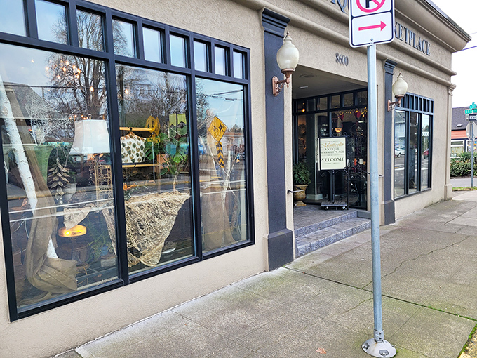 Welcome signs promise antiques, but what awaits inside is basically a time machine disguised as a shopping experience.