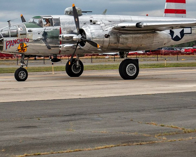 Panchito taxiing on the runway, its twin engines ready to unleash that distinctive radial growl that vibrates through your chest cavity.