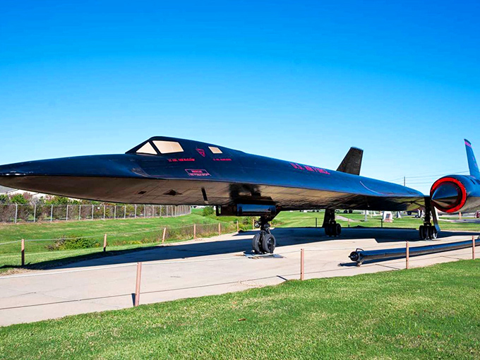 The legendary SR-71 Blackbird, aviation's equivalent of a rock star. This sleek marvel could outrun missiles and still looks like it belongs in a sci-fi blockbuster.