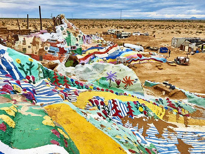 Where the barren desert meets unbridled creativity&mdash;Salvation Mountain sprawls across the landscape like a child's drawing come gloriously to life.