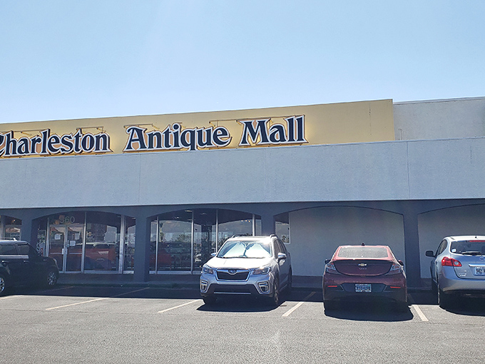 The unassuming exterior hides a universe of treasures within. Like finding a speakeasy, the real magic happens once you step through these doors.