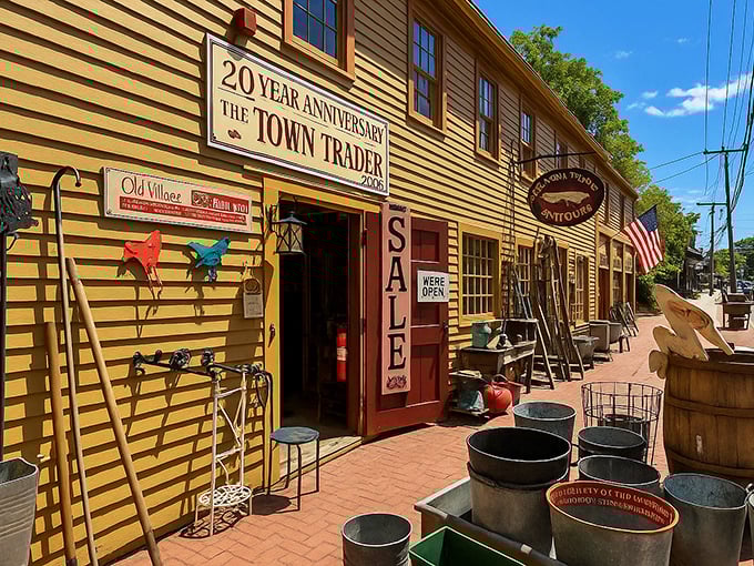 That yellow clapboard facade isn't just charming&mdash;it's basically a siren call for treasure hunters with good taste.