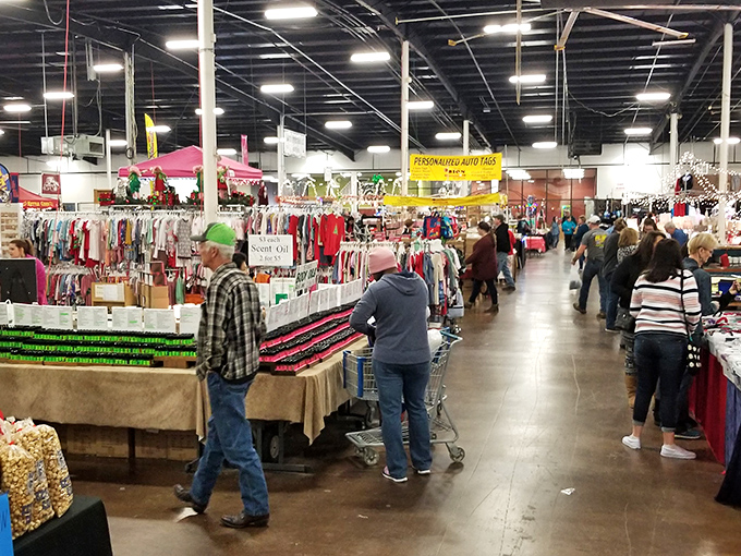 Treasure hunter's paradise! Tables overflow with colorful trinkets, jewelry, and collectibles waiting to reveal their stories to the right buyer.