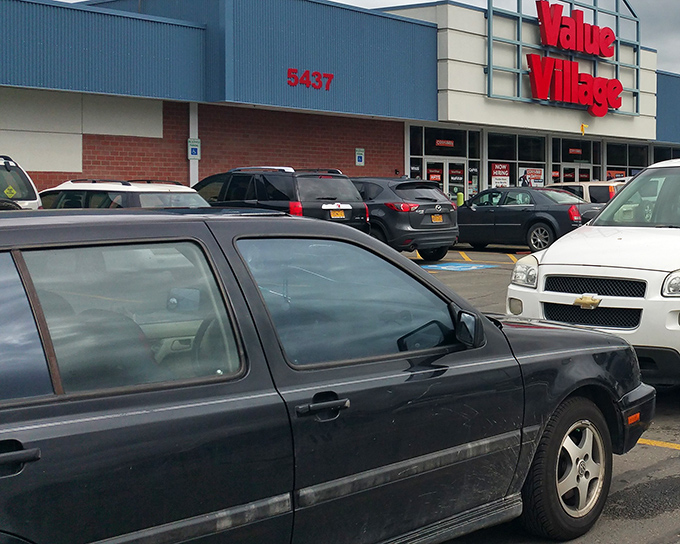 The unassuming blue exterior of Value Village belies the treasure trove within&mdash;like finding a speakeasy, but for bargain hunters.