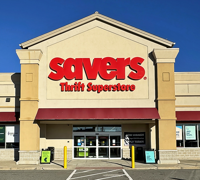 The bright red lettering of Savers promises exactly what it delivers&mdash;a superstore-sized adventure where your wallet stays as full as your shopping bags.