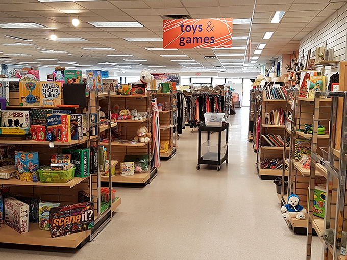 The storefront welcomes you with that classic strip mall charm that somehow makes secondhand shopping feel like coming home.