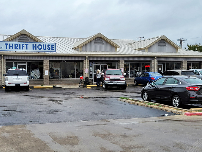 The unassuming exterior of Assistance League Thrift Shop belies the treasure trove within. Like a poker player with a royal flush, it keeps its best cards hidden inside.