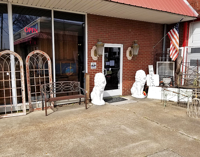 That iconic red roof and bold yellow "ANTIQUES" sign &ndash; the universal bat signal for treasure hunters everywhere. Come in, the past is calling!