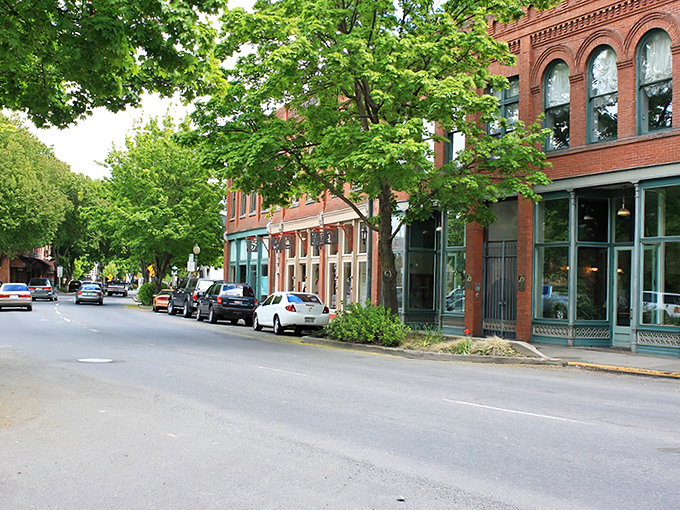 Downtown Lewiston's historic brick buildings stand like well-preserved time capsules, offering charm without the inflated prices of trendier destinations.