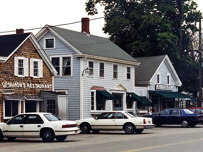 The Commons area showcases Little Compton's timeless charm with classic New England architecture and small-town character that feels like stepping into a Norman Rockwell painting.
