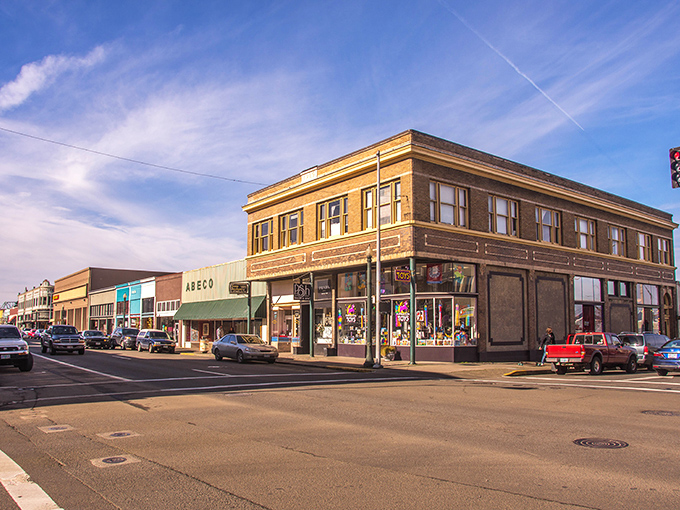 Sunlight bathes Astoria's historic commercial district, where brick buildings from another era house boutiques and caf&eacute;s that invite leisurely exploration.