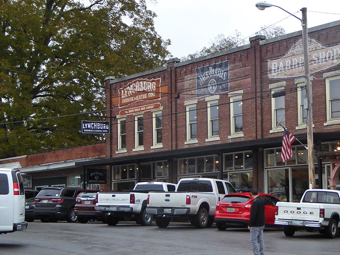 Historic storefronts line Lynchburg's town square, where time seems to slow down just enough to remind you what matters in life.