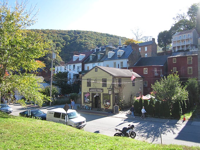 Nestled against emerald mountains, Harpers Ferry's colorful historic buildings create a scene so picturesque you'll swear someone painted it just for your arrival.