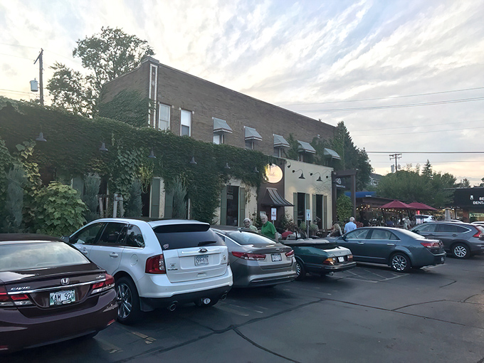 The unassuming exterior of Broders' Pasta Bar hides a culinary wonderland within. Those full parking spots tell the real story&mdash;Minnesotans know where the good stuff is.