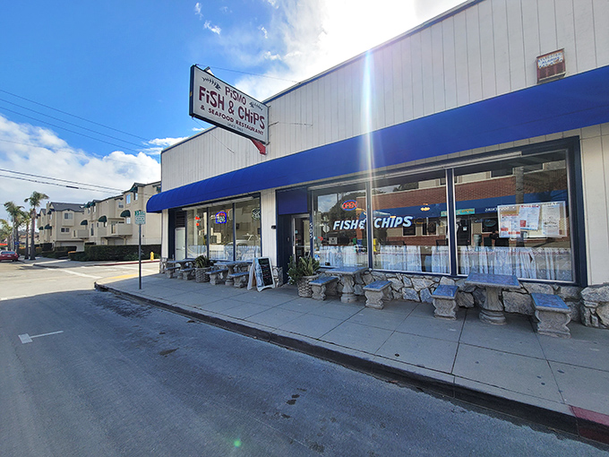The unassuming exterior of Pismo Fish and Chips hides culinary treasures within, like finding a pearl in the most ordinary-looking oyster.
