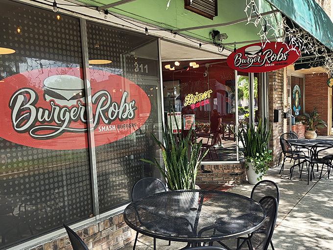 The storefront beckons like a burger beacon on Titusville's main drag, with outdoor seating perfect for people-watching while you devour your smash burger masterpiece.
