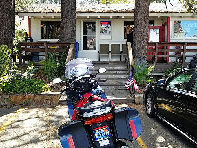 A cozy mountain cabin vibe with those signature red and black chairs&mdash;where locals and tourists alike gather for that first essential cup of morning salvation.