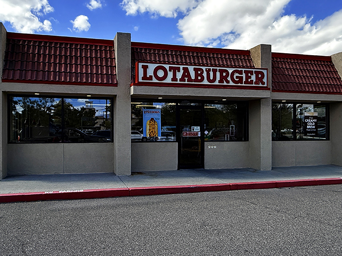 That iconic red roof and bold LOTABURGER sign &ndash; like a beacon of burger bliss calling to hungry New Mexicans everywhere.