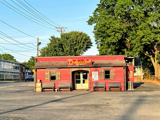 That little red shack isn't a time machine, but the burgers inside will transport you straight to 1955.
