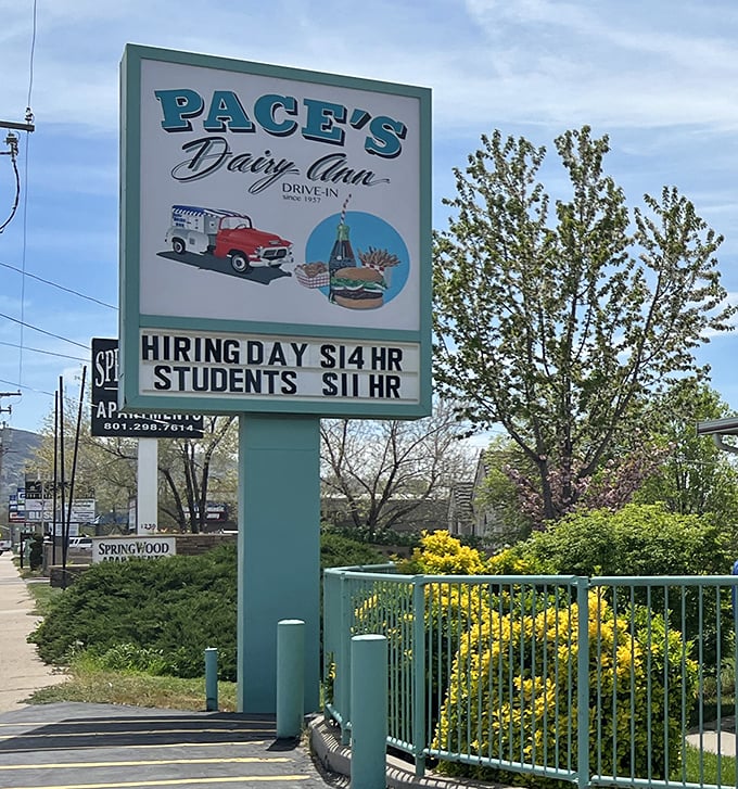The iconic Pace's Dairy Ann sign stands as a time capsule of Americana, promising burgers that have satisfied Utah appetites since Eisenhower was president.