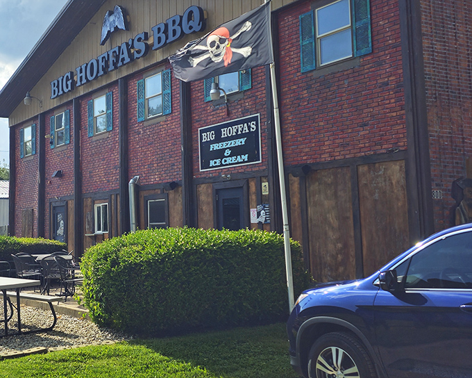 The pirate flag flying high above Big Hoffa's brick exterior isn't just for show &ndash; it's a promise of treasure in the form of smoky, tender barbecue bounty within.