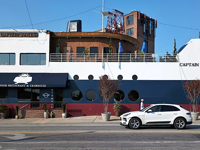 Ship ahoy! Captain James isn't just a restaurant&mdash;it's a landlocked vessel serving maritime delights in Baltimore's Canton neighborhood. The nautical architecture makes dining here an adventure before you even taste the food.
