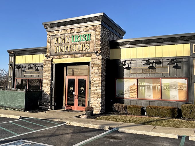 The stone facade and welcoming double doors promise the kind of Irish hospitality that makes strangers feel like regulars.