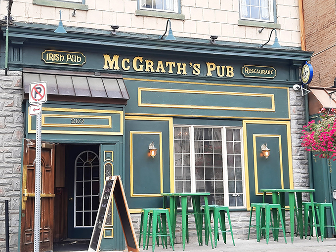 McGrath's classic Irish pub exterior beckons passersby with its vibrant green storefront and outdoor seating&mdash;a little slice of Dublin right in downtown Harrisburg.