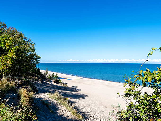 The Caribbean called&mdash;it wants its colors back! Porter Beach's impossibly blue waters make you forget you're in the Midwest.