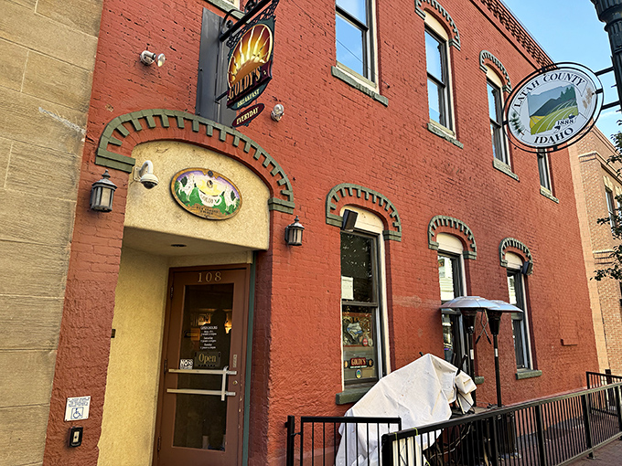 Goldy's iconic red brick exterior welcomes hungry patrons to this downtown Boise breakfast haven worth every minute in line.