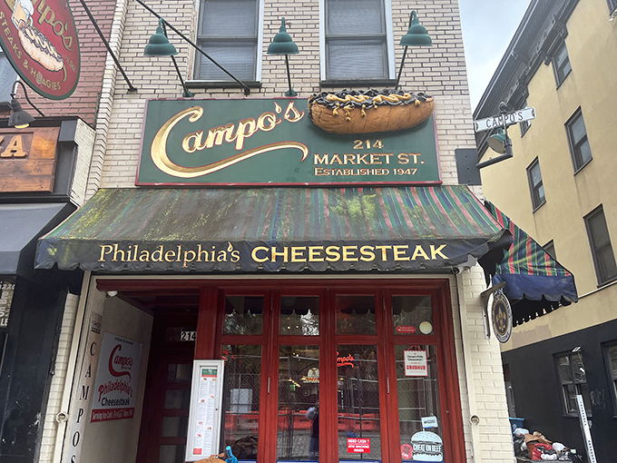Campo's storefront stands proudly on Market Street, that giant cheesesteak sign promising salvation from hunger in the most delicious way possible.
