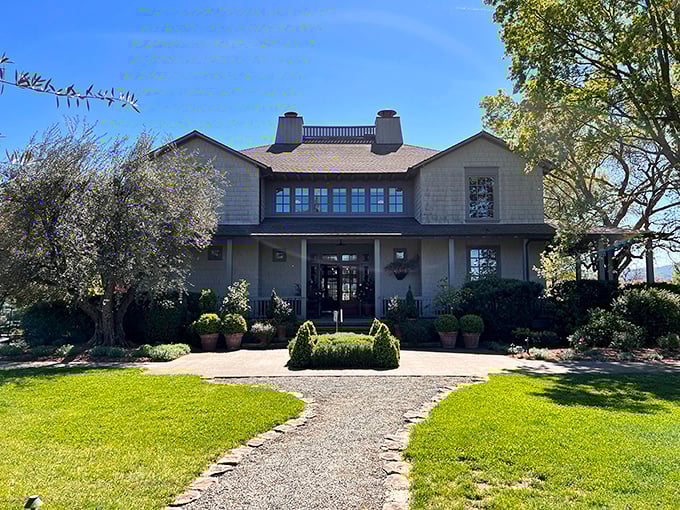 The farmhouse facade of Frog's Leap welcomes visitors like an old friend, promising wine experiences without the Napa Valley pretension.