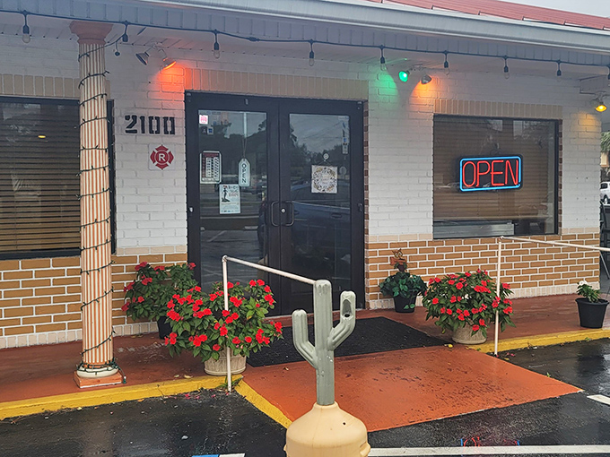 "Open" sign glowing! Look at this little slice of Americana, a roadside gem beckoning for a big plate of crispy bacon and home fries.