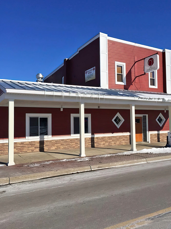 The unassuming red exterior of O's Pub & Grill stands like a beacon of burger hope in Auburn, Michigan. Good food doesn't need fancy architecture.