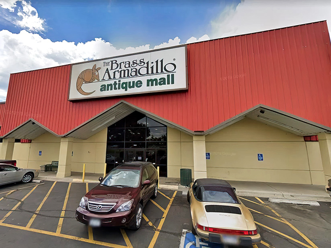 The iconic red roof and armadillo logo beckon treasure hunters from I-70. It's like a siren call for nostalgia addicts and d&eacute;cor enthusiasts alike.