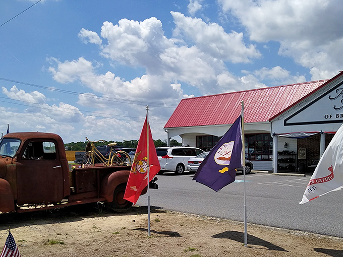 The iconic red roof and vintage truck out front &ndash; Antique Alley doesn't just sell nostalgia, it lives and breathes it from every weathered panel and rusty fender.