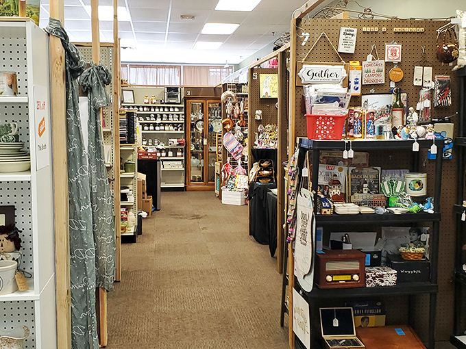 Narrow pathways lead to endless possibilities at Main Street Flea Market, where every aisle promises a new adventure waiting to be discovered.
