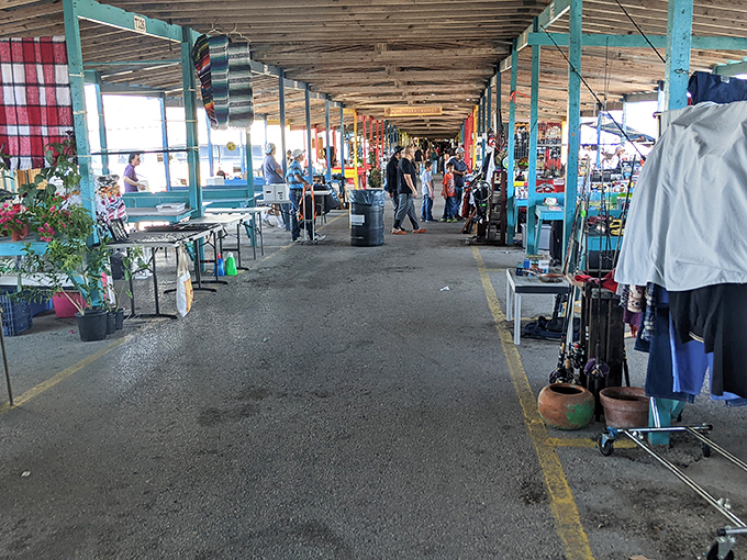 The treasure hunt begins! Bussey's covered walkways stretch like runways of possibility, where one person's castoffs become another's must-haves.