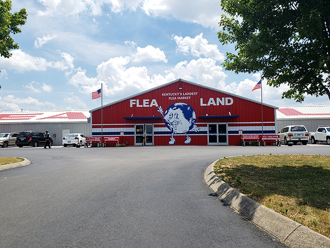 That red barn exterior promises treasures inside &ndash; and "Kentucky's Largest Flea Market" isn't just whistling Dixie.