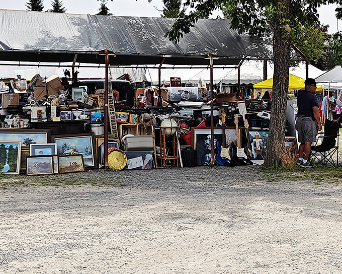 Overflowing with nostalgic treasures, this vendor's stall looks like someone unpacked your grandparents' attic &ndash; in the best way possible.