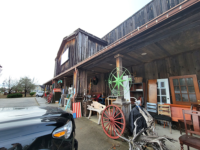 That weathered barn exterior isn't just for show &ndash; it's practically whispering "treasures inside" to anyone who drives past.