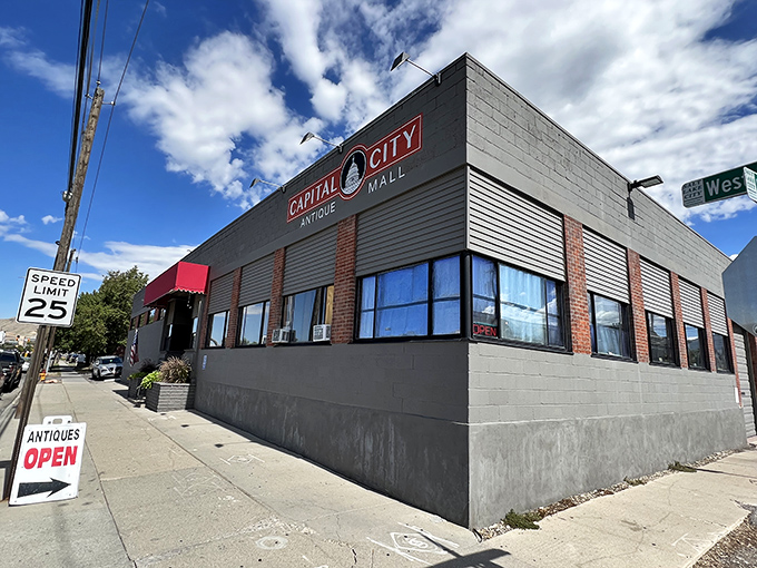 The unassuming exterior of Capital City Antique Mall hides a universe of treasures inside, like finding Narnia in your neighbor's closet.